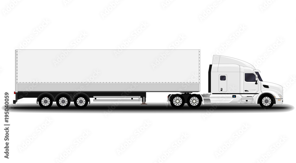 realistic truck. side view. Stock Vector | Adobe Stock