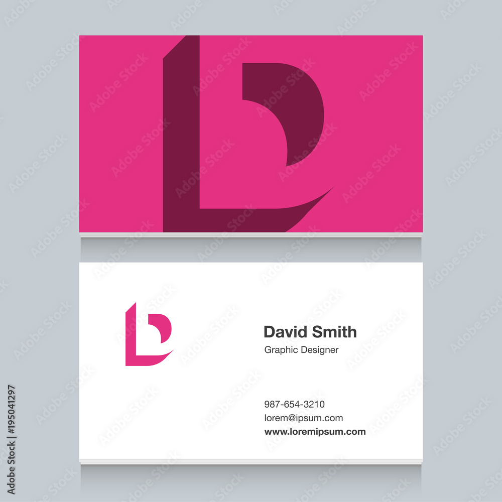 Logo alphabet letter "D", with business card template. Vector graphic ...