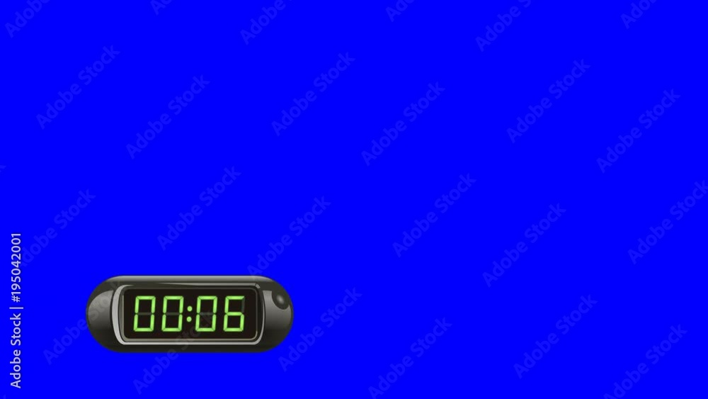 10 second Digital Countdown Timer, Counter, isolated. Real time ...