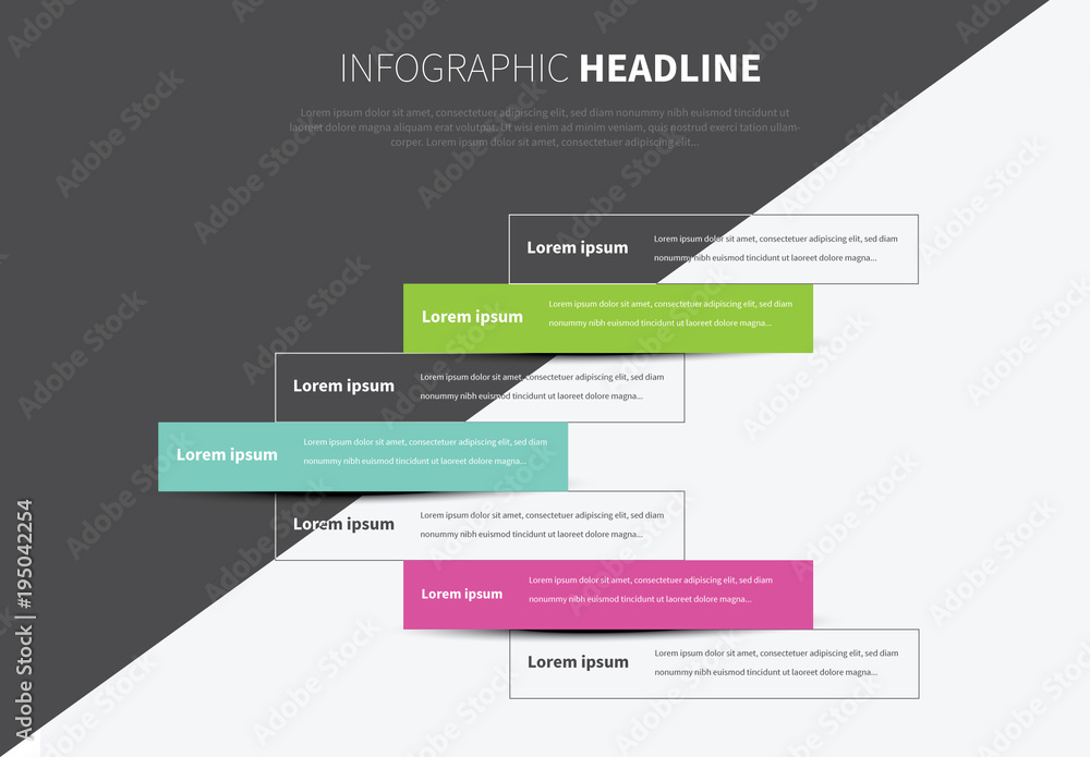 Infographic Layout with Colorful Text Fields 1 Stock Template | Adobe Stock