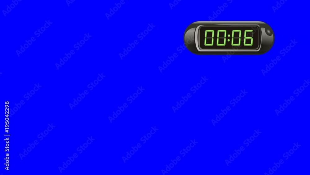10 second Digital Countdown Timer, Counter, isolated. Real time ...