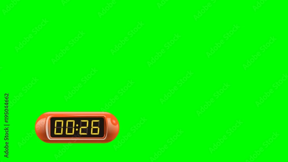 30 second Digital Countdown Timer, Counter, isolated. Real time ...