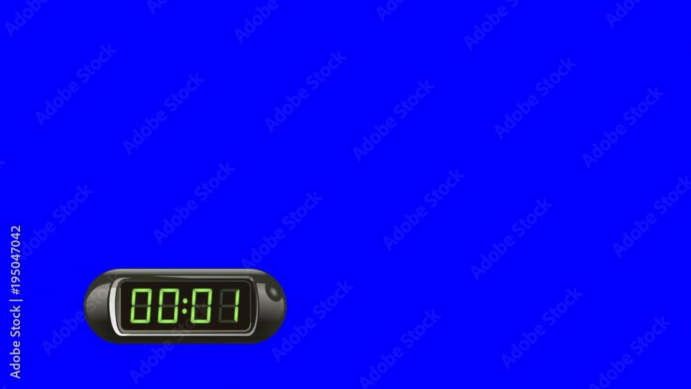 5 second Digital Countdown Timer, Counter, isolated. Real time ...