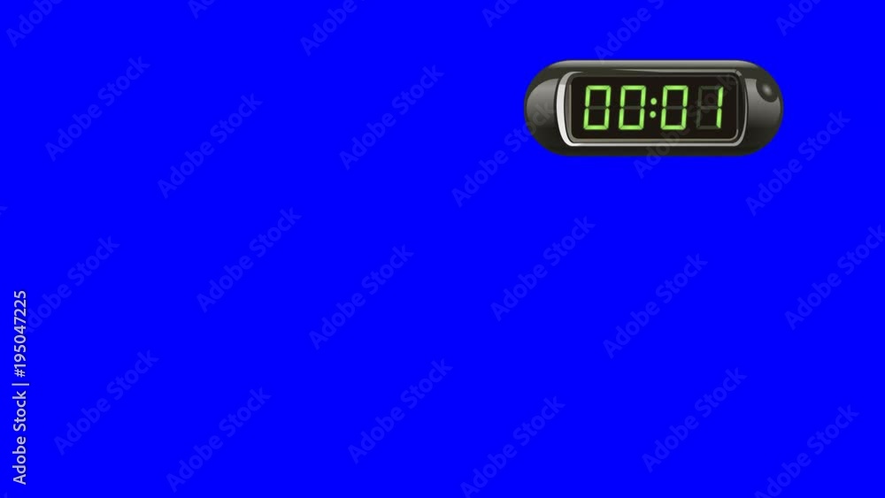5 second Digital Countdown Timer, Counter, isolated. Real time ...