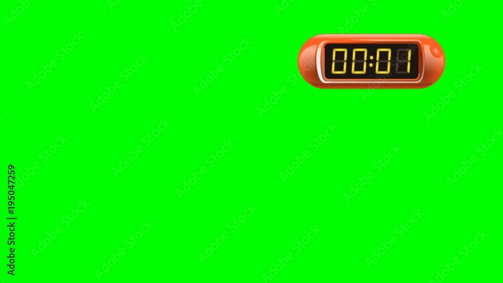 5 second Digital Countdown Timer, Counter, isolated. Real time ...