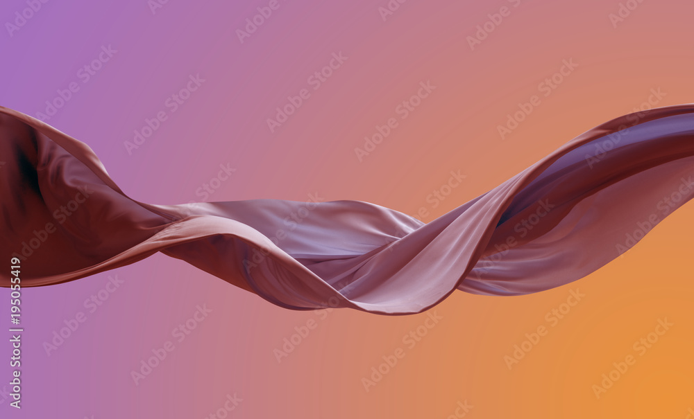 cloth wave movement in the air on vivid colour background Stock Photo ...