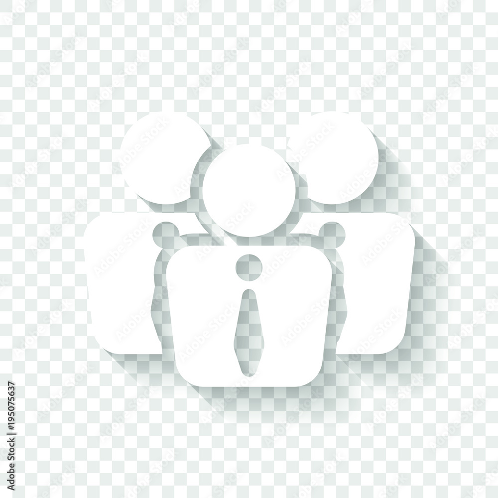 office people, team. White icon with shadow on transparent background ...