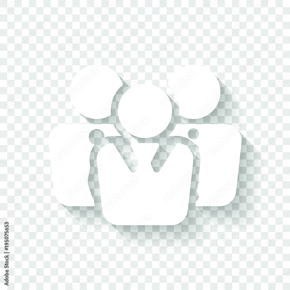 office people, team. White icon with shadow on transparent background ...