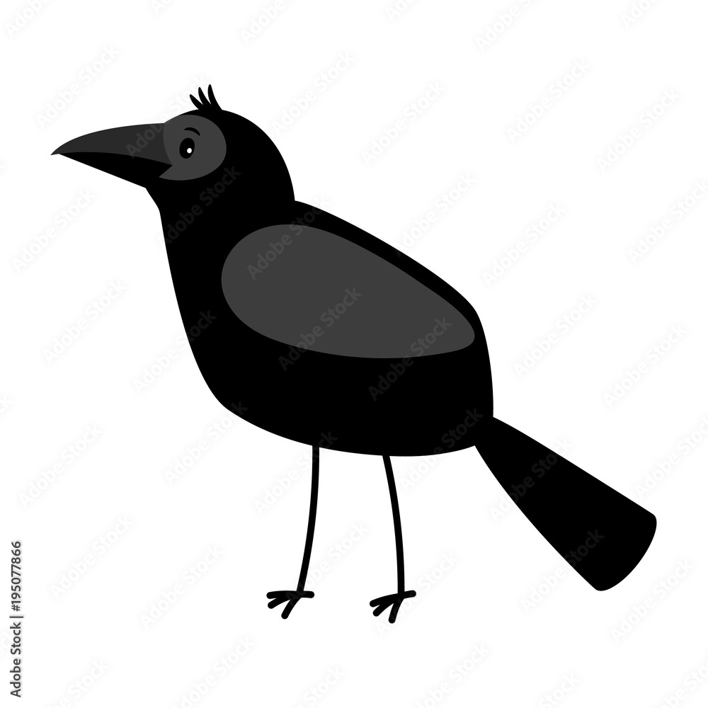 Raven cartoon bird icon Stock Vector | Adobe Stock
