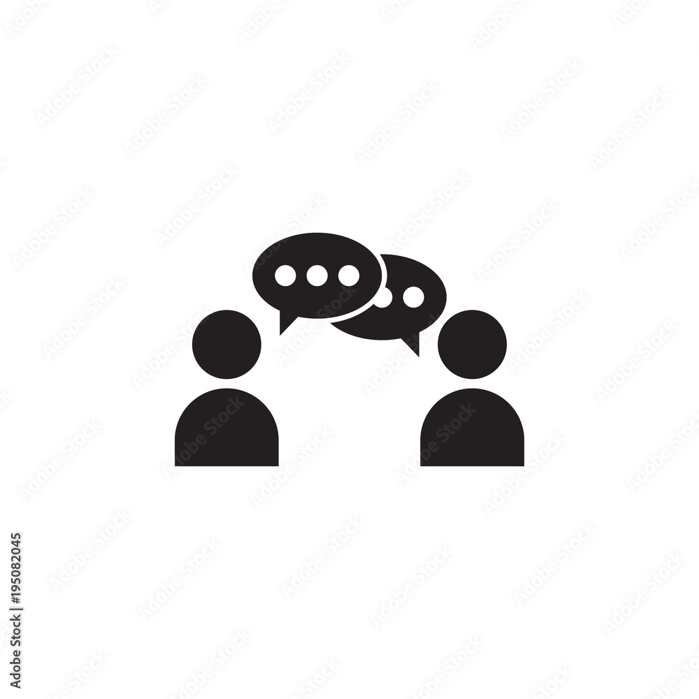 communication between two people icon. Detailed icon of friendship and ...