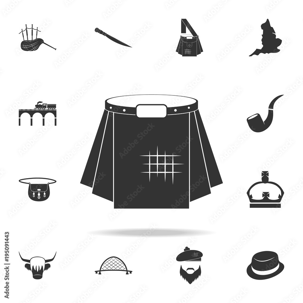 Scottish kilt icon. Detailed set of United Kingdom culture icons ...