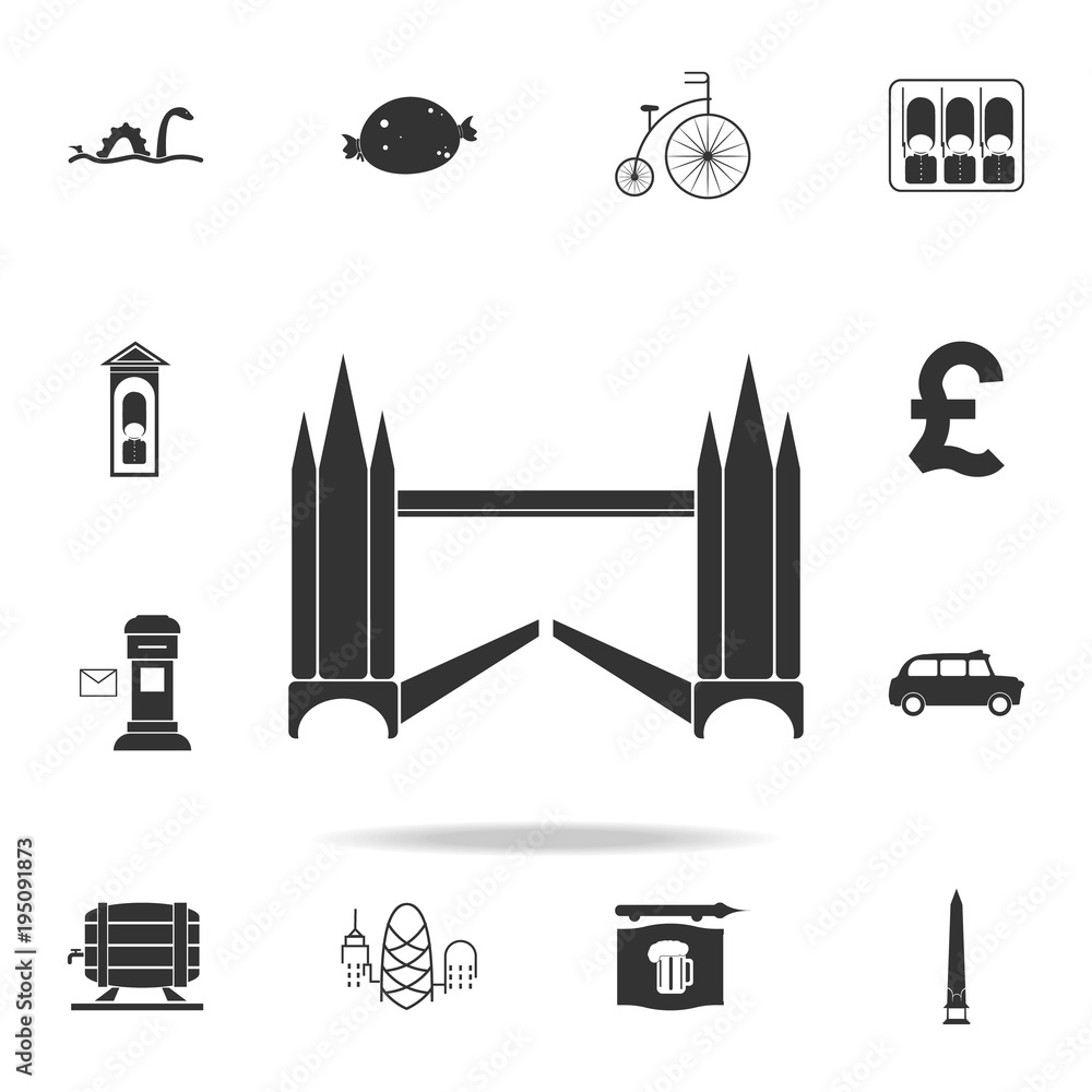 Sliding bridge over the Thames icon. Detailed set of United Kingdom ...