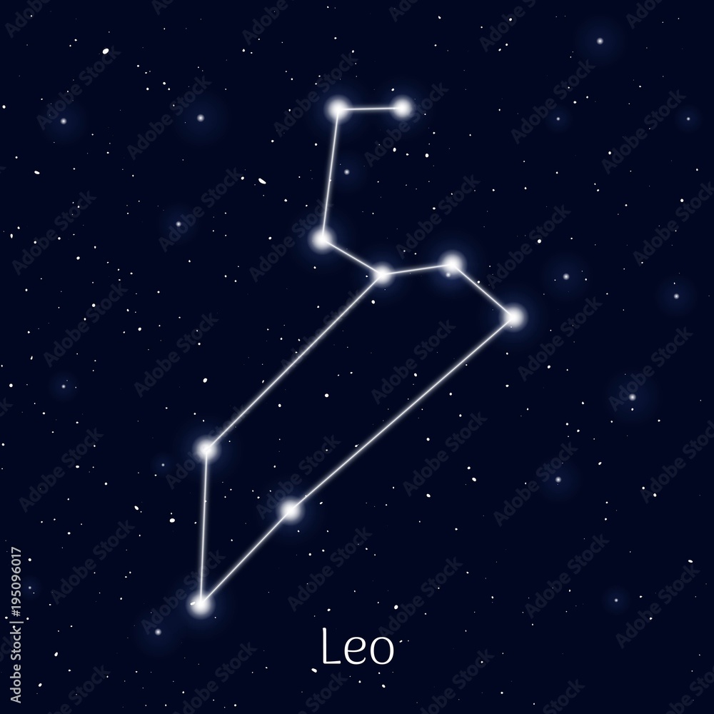 Sign zodiac leo, night sky background, realistic. Astrological symbol ...