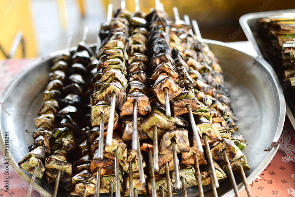 An exotic food from Terengganu, Malaysia called as Satar. Satar is a ...