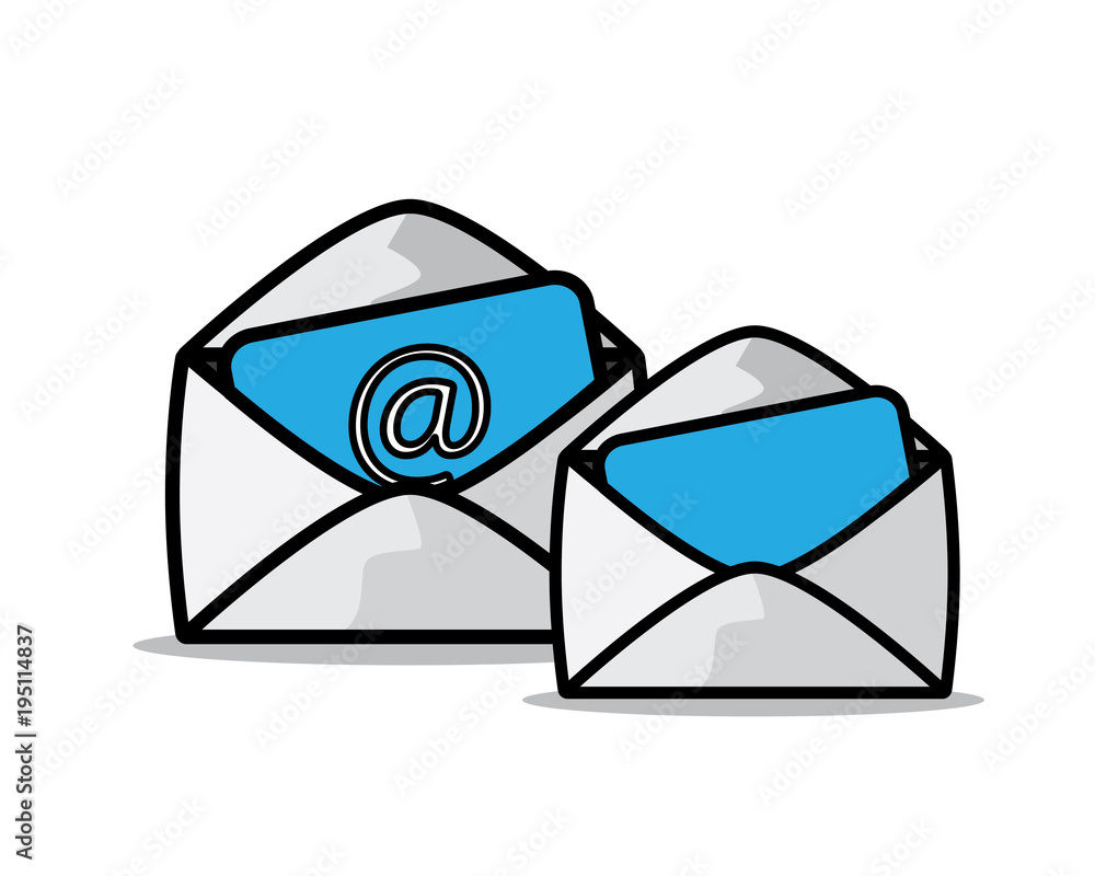 opened email cartoon illustration , cartoon design style , designed for ...