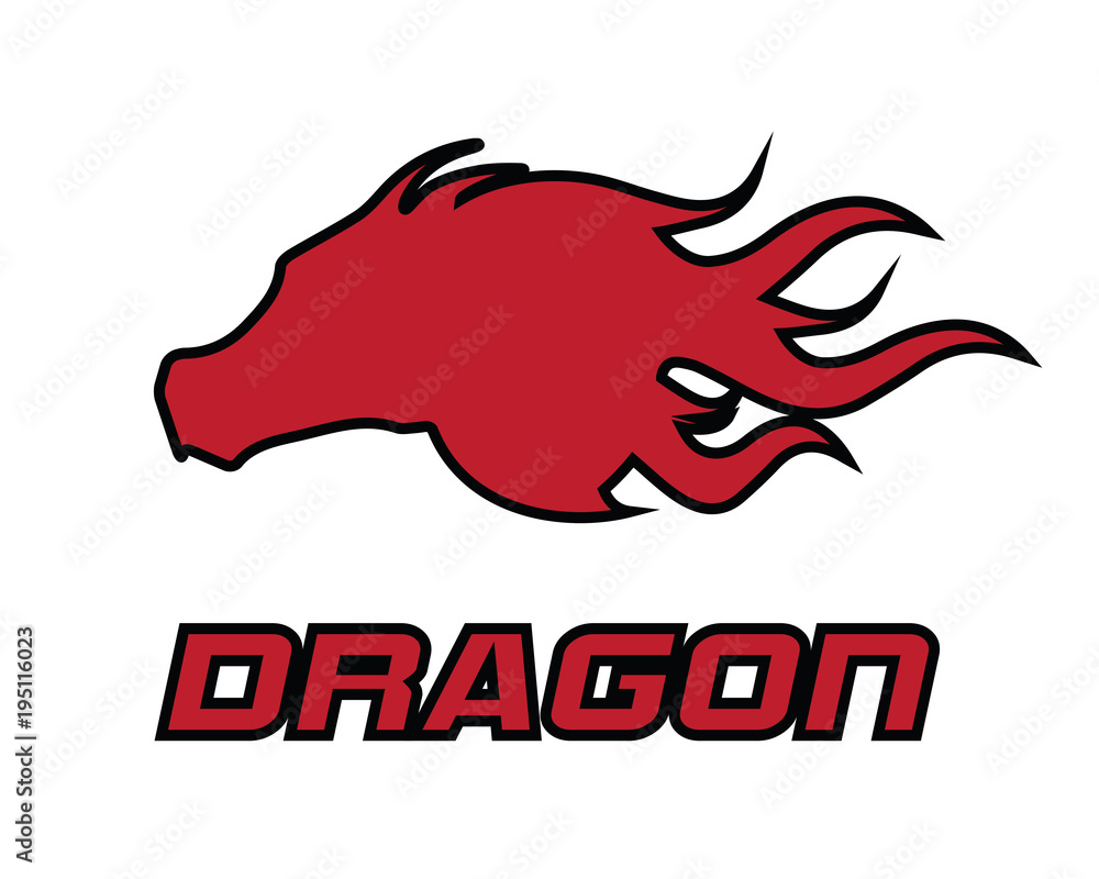 dragon head flame logo illustration , logo design illustration ...