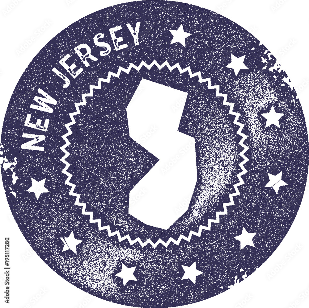 New Jersey map vintage stamp. Retro style handmade label, badge or ...