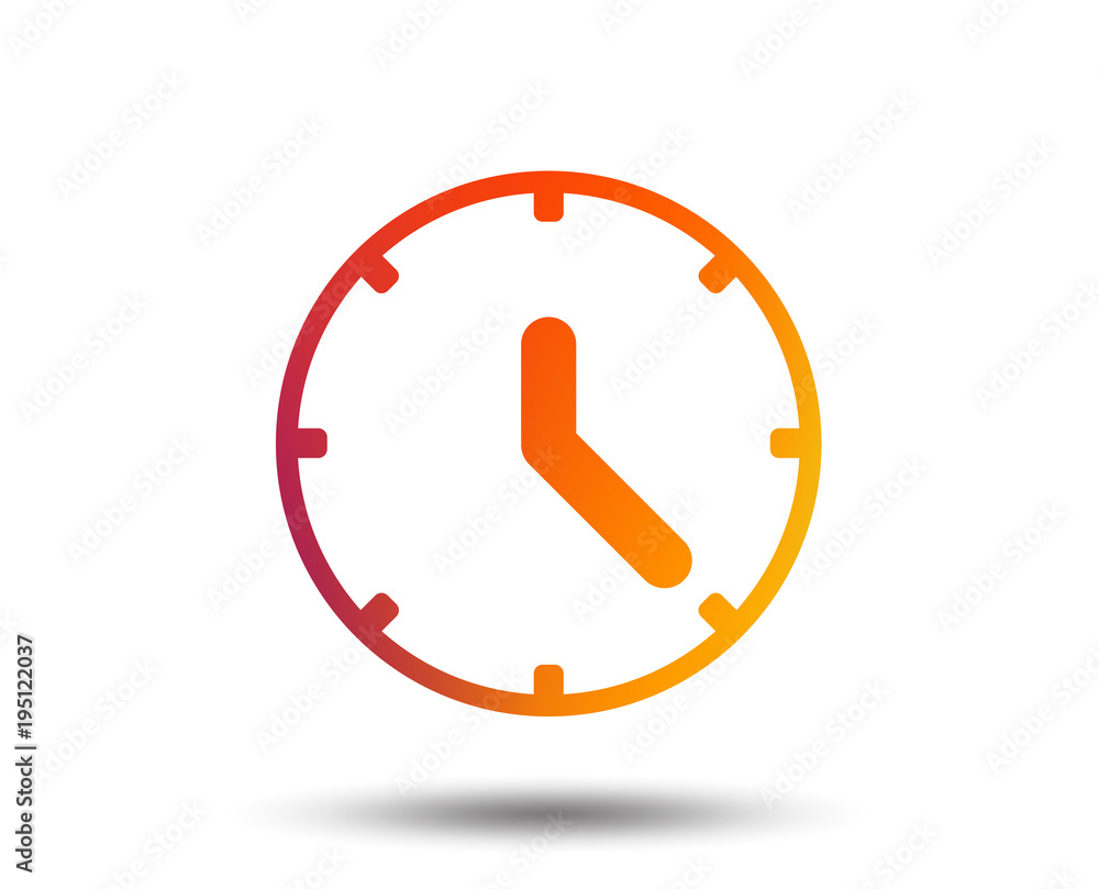 Clock sign icon. Mechanical clock symbol. Blurred gradient design ...