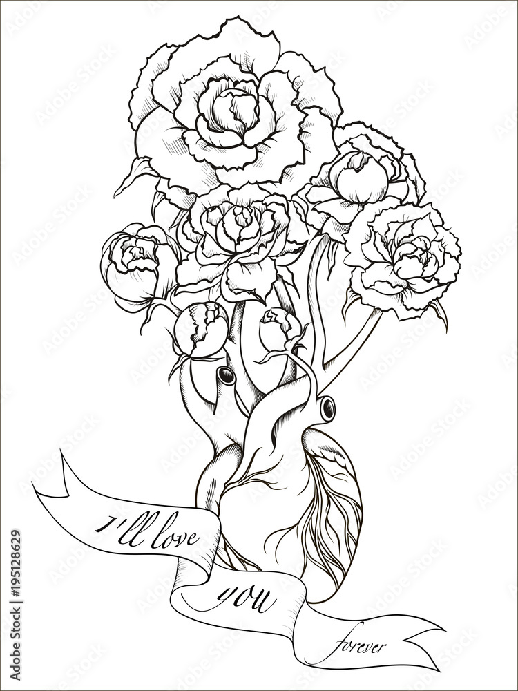 Heart Growing Drawing