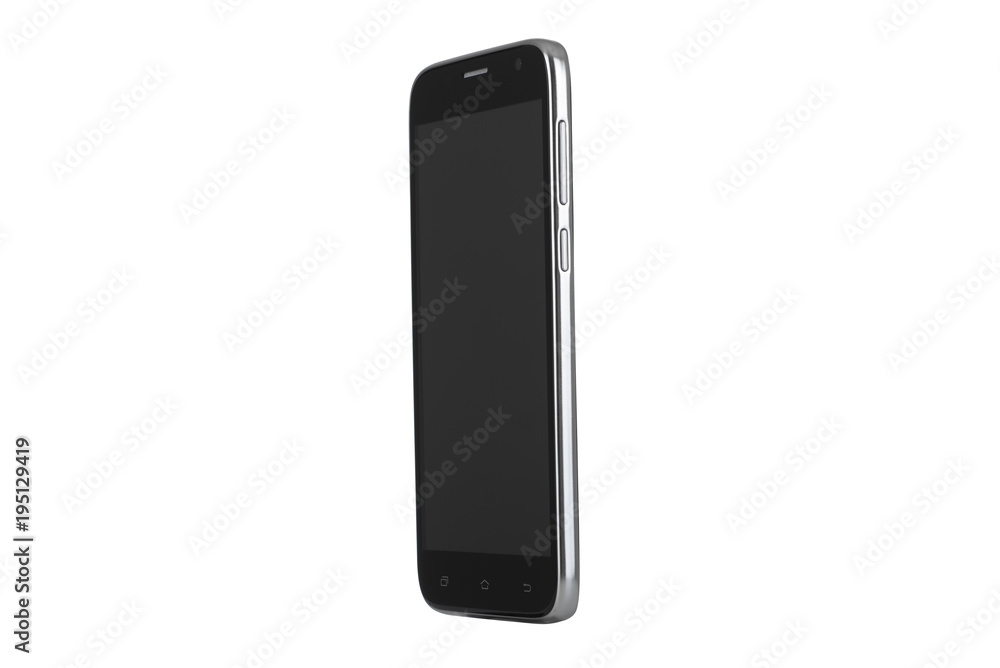 Black screen of smartphone isolated on white background Stock Photo ...