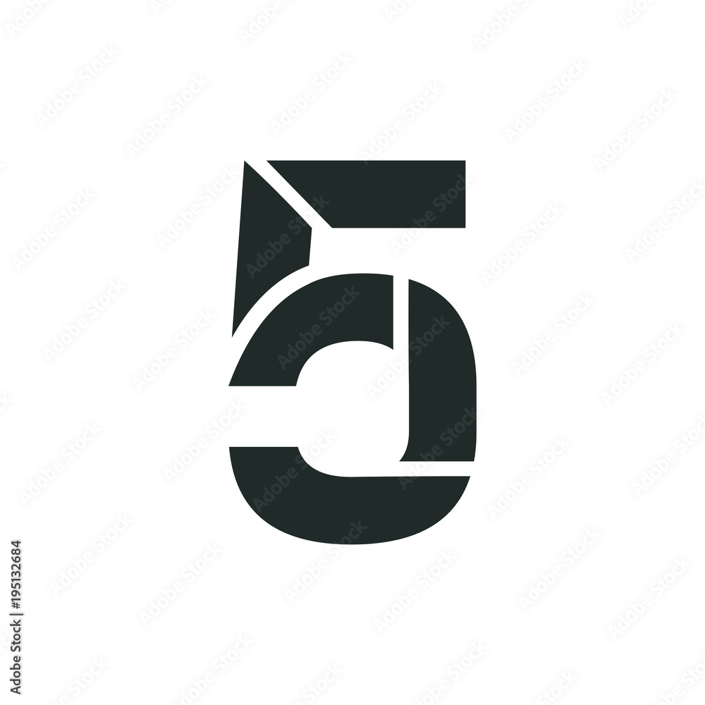 vector 5 logo stock modern shape download template Stock Vector | Adobe ...