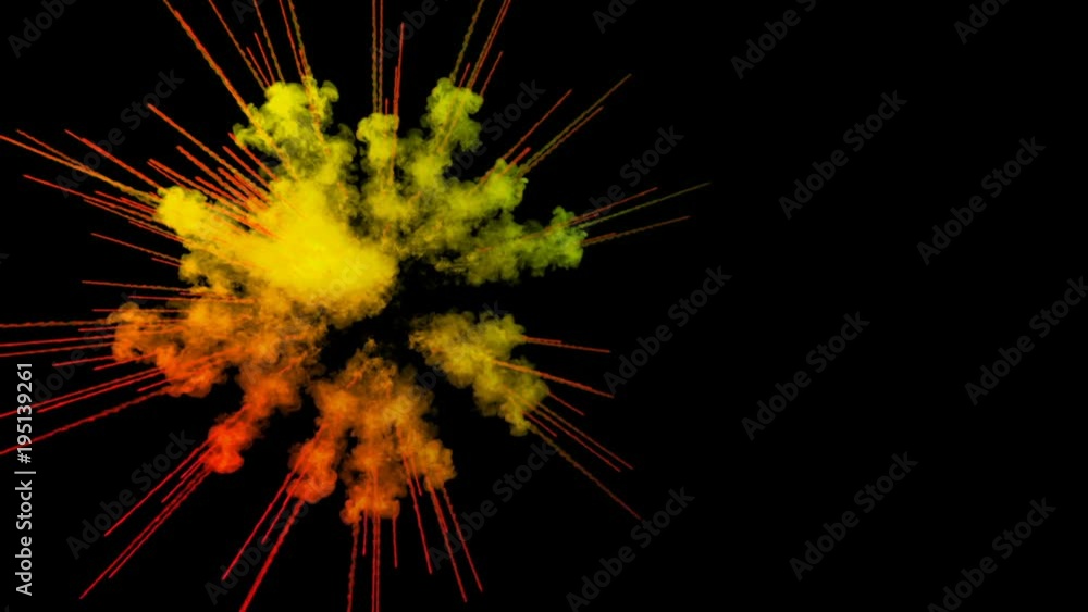 Video Stock explosion of powder isolated on black background. 3d ...