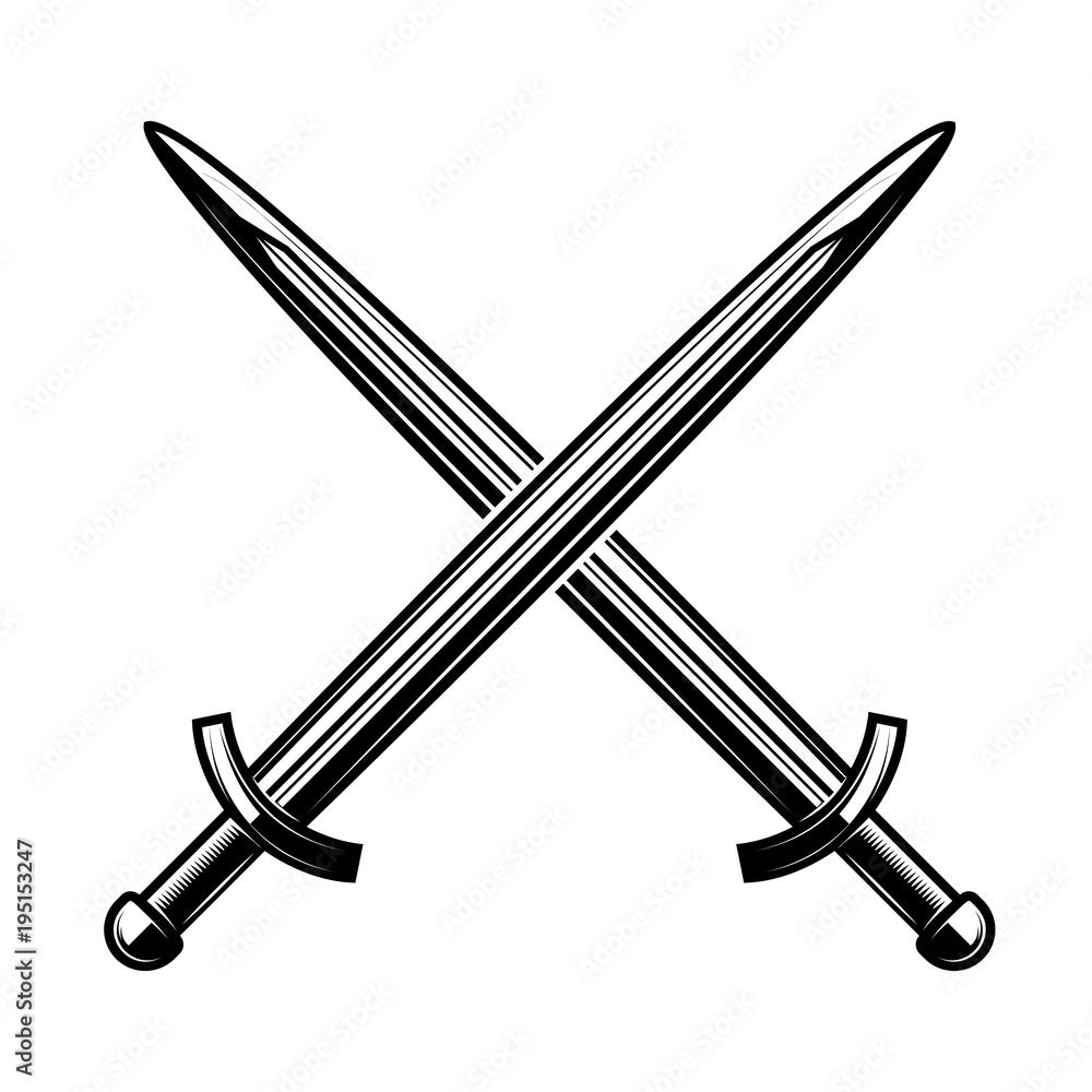 Crossed swords isolated on white background. Design element for logo ...