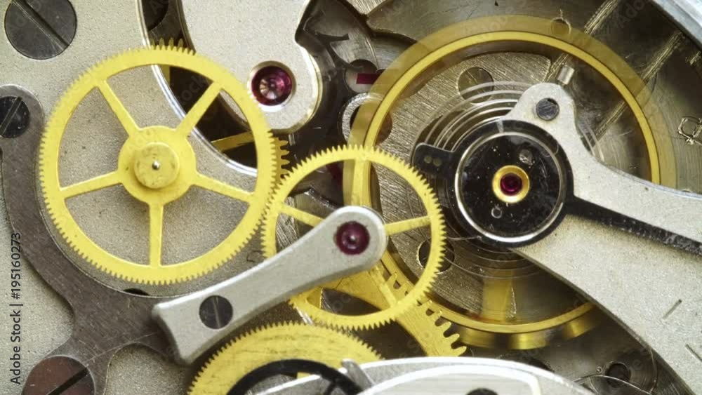 The Work Of The Mechanism Of The Ancient Clock. Stock Video | Adobe Stock