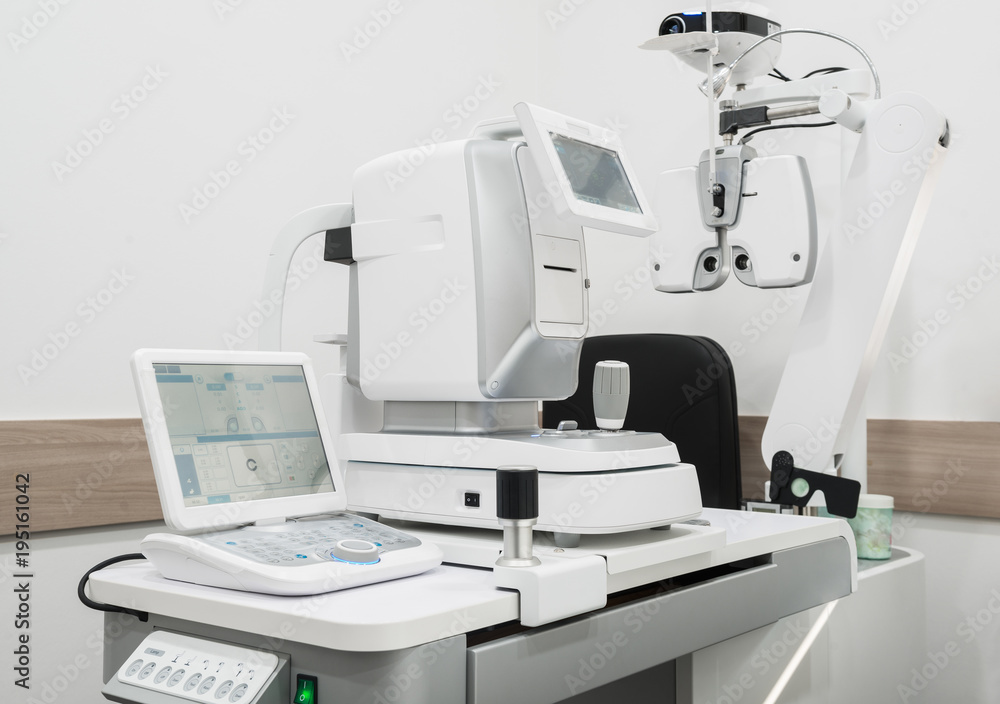 diagnostic ophthalmologic equipment. modern medical equipment in eye ...