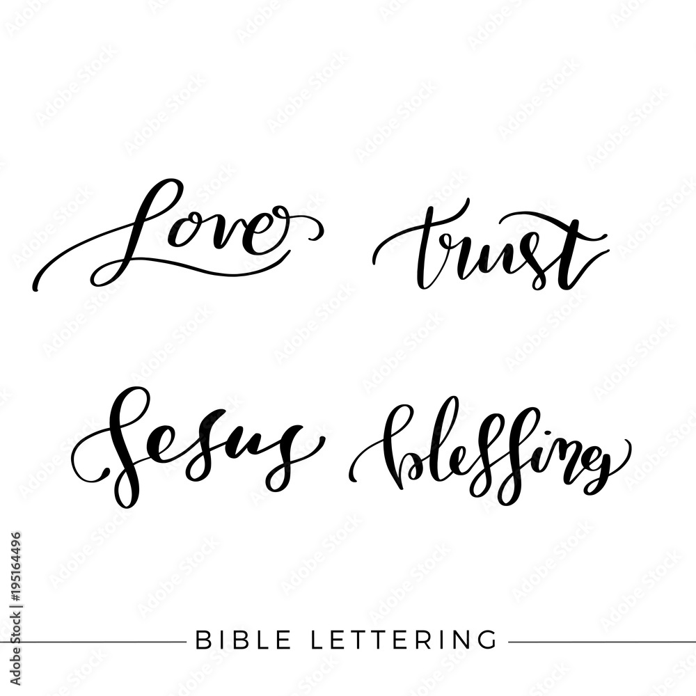 Vector Bible Calligraphy, Trust Hand Lettering, Modern Script Font ...