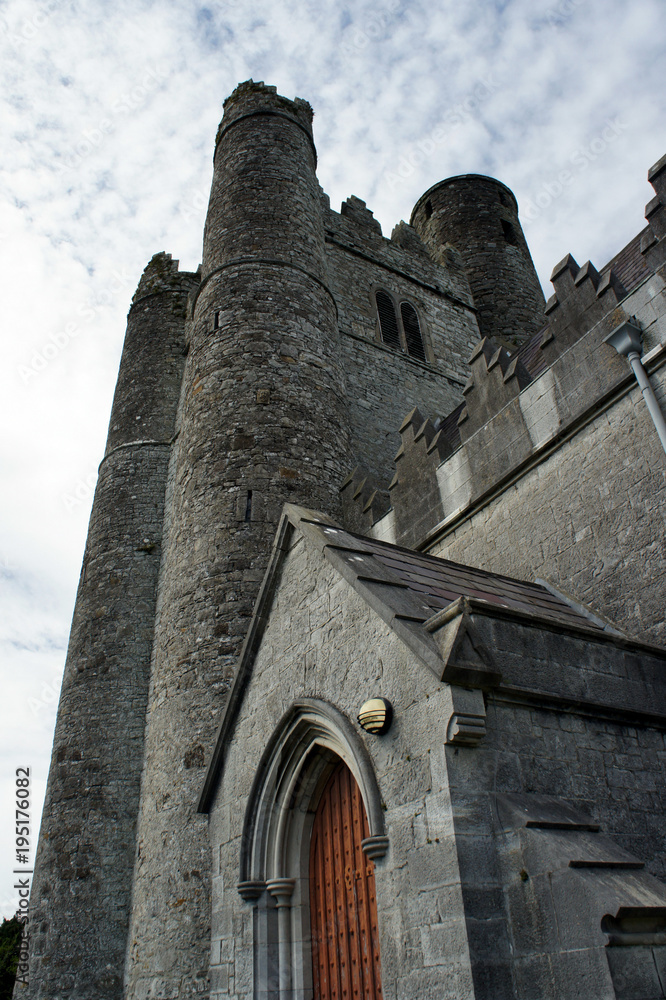 Ireland.Monastery complex in Lusk.Vikings round tower,Norman square ...