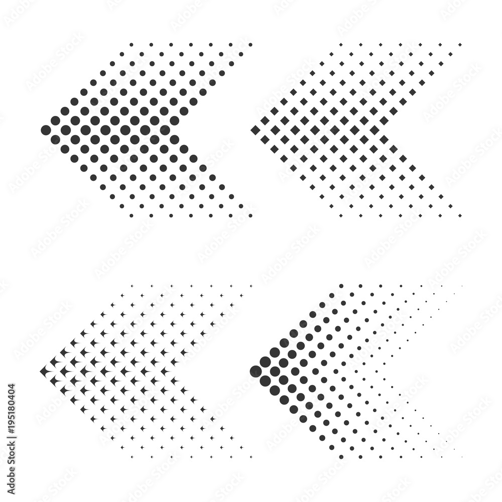 Set of arrows with halftone effect. Vector illustration Stock Vector ...