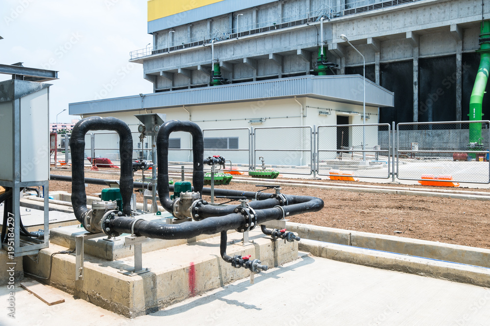 Colorful industrial piping or pipelines. Industrial process piping ...