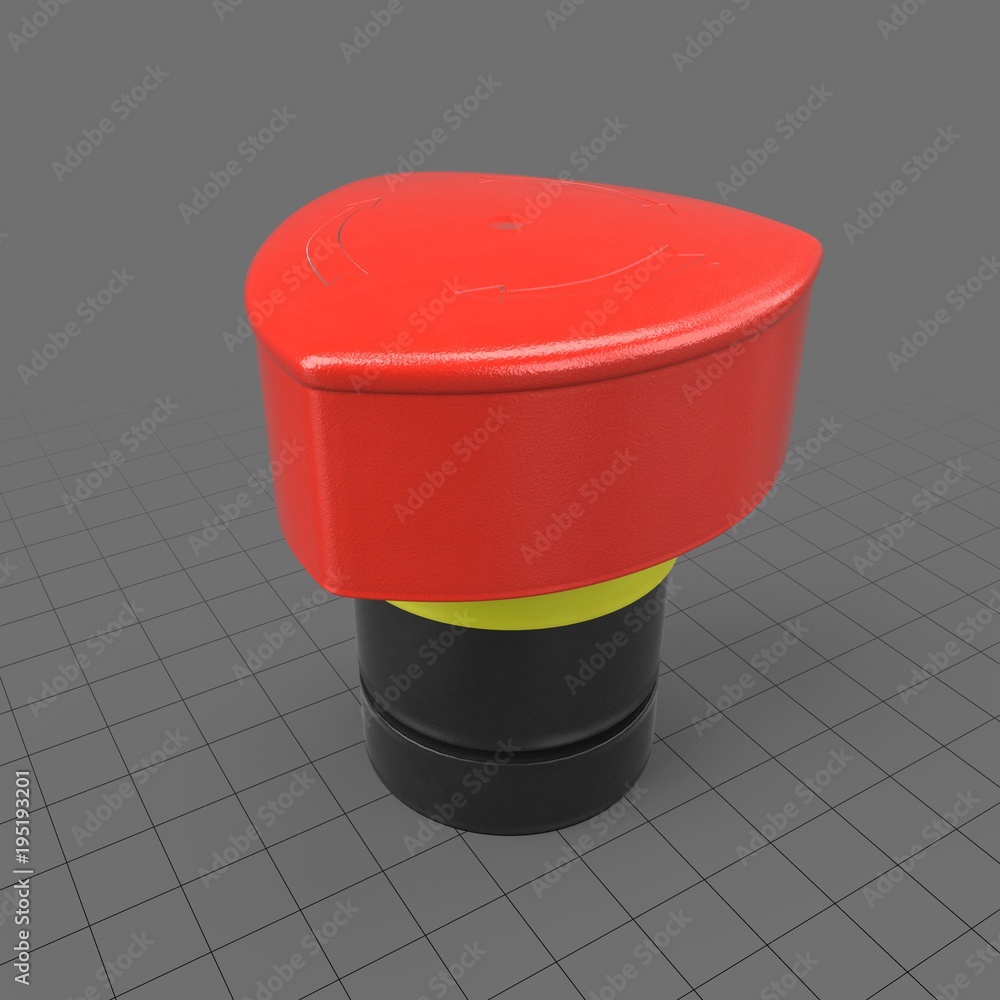 Modern push button with red top Stock 3D asset | Adobe Stock
