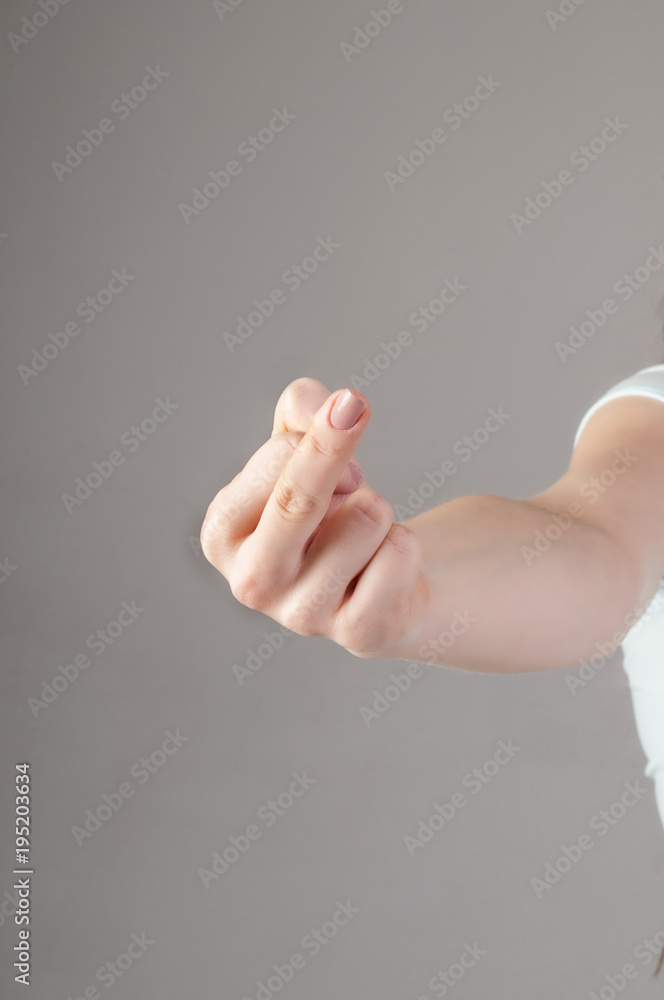 Woman hand showing middle finger on a white isolated background Stock ...