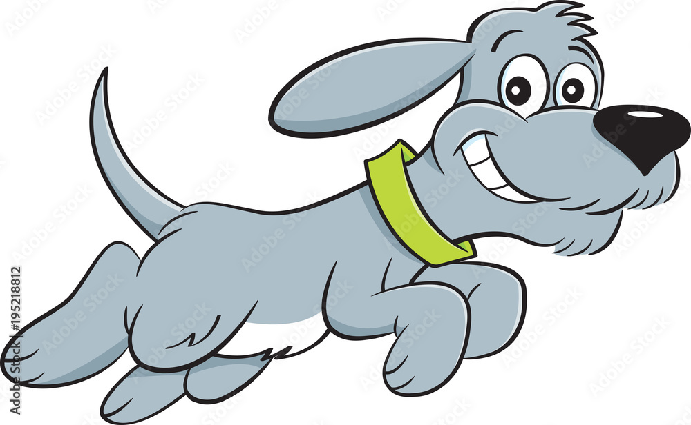 Cartoon illustration of a dog leaping. Stock Vector | Adobe Stock