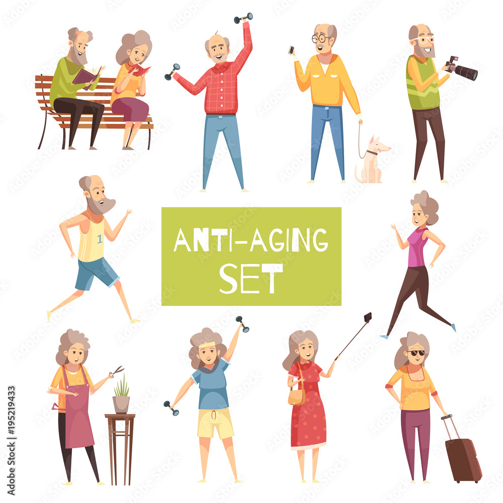 Anti Aging Icons Set Stock Vector | Adobe Stock
