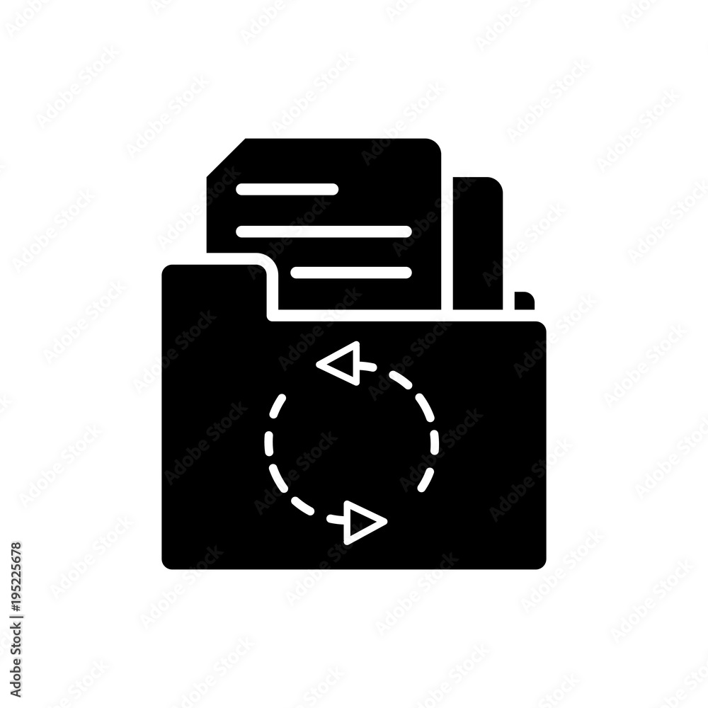 silhouette file folder with documents paper upload Stock Vector | Adobe ...