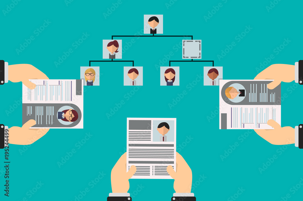 vacancy in the organizational hierarchy, applicants show their resumes ...