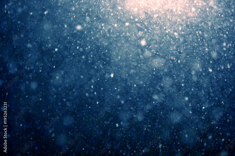 falling snow at night with street light Stock Photo | Adobe Stock
