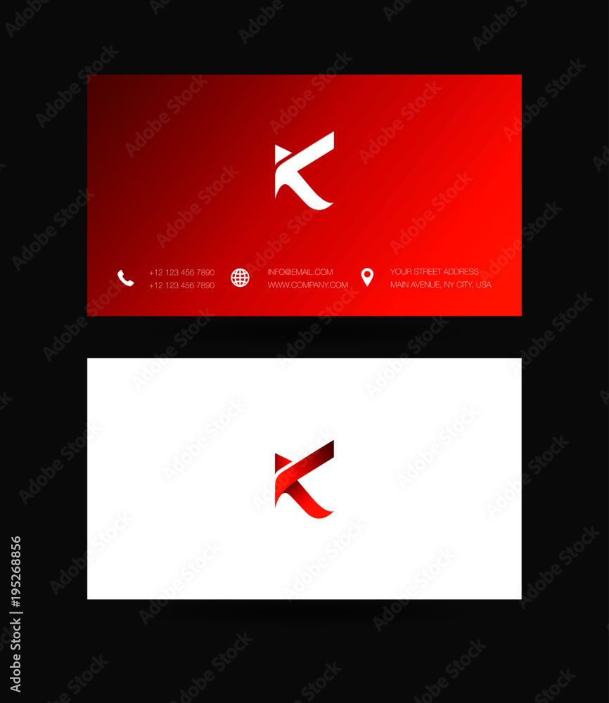 Letter K Logo icon with business card vector template. Stock Vector ...
