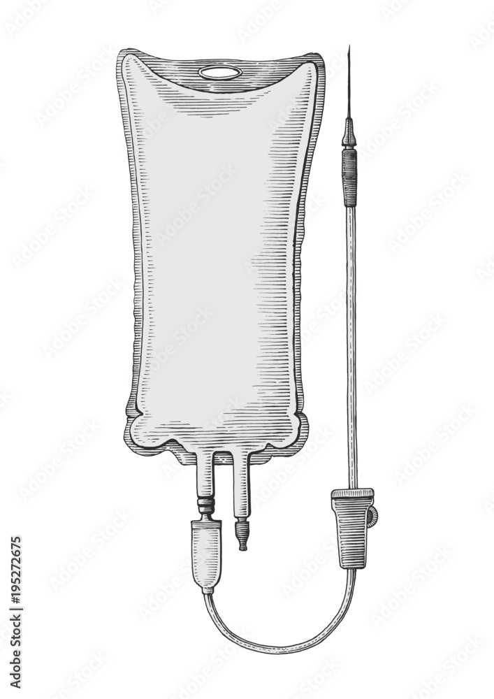 Intravenous infusion hand drawing vintage illustration Stock Vector ...