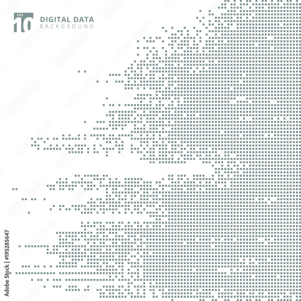 Abstract technology digital data square gray pattern pixel background ...