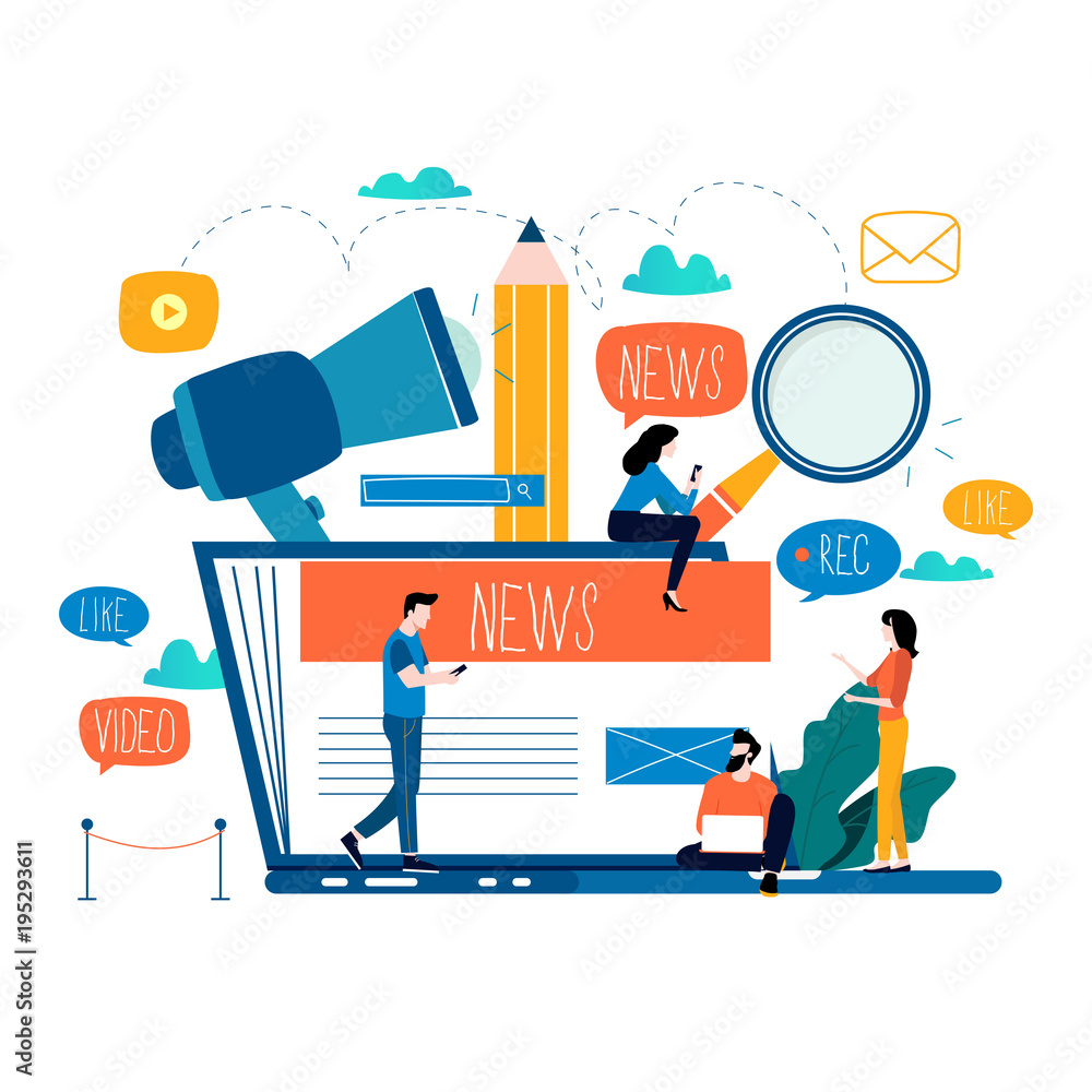 News update, online news, newspaper, news website flat vector ...