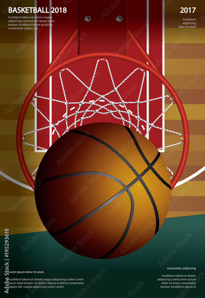 Basketball Poster Advertising Vector Illustration Stock Vector | Adobe ...
