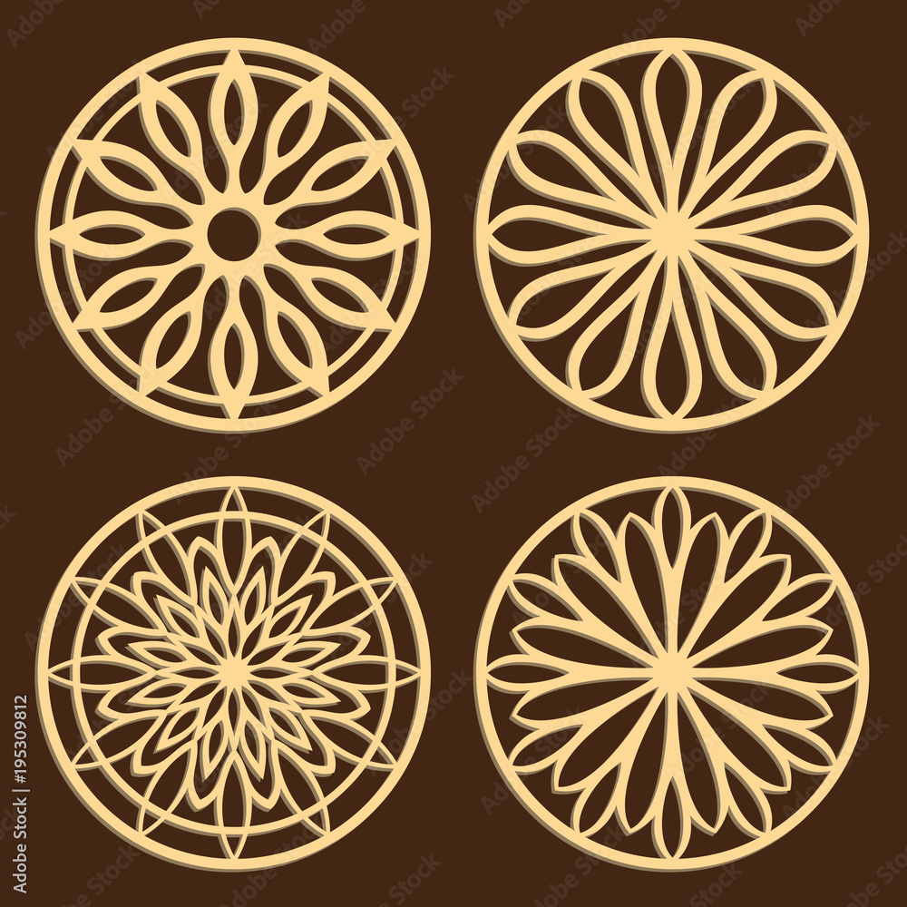 DIY laser cutting patterns. Jigsaw die cut ornaments. Islamic cutout ...