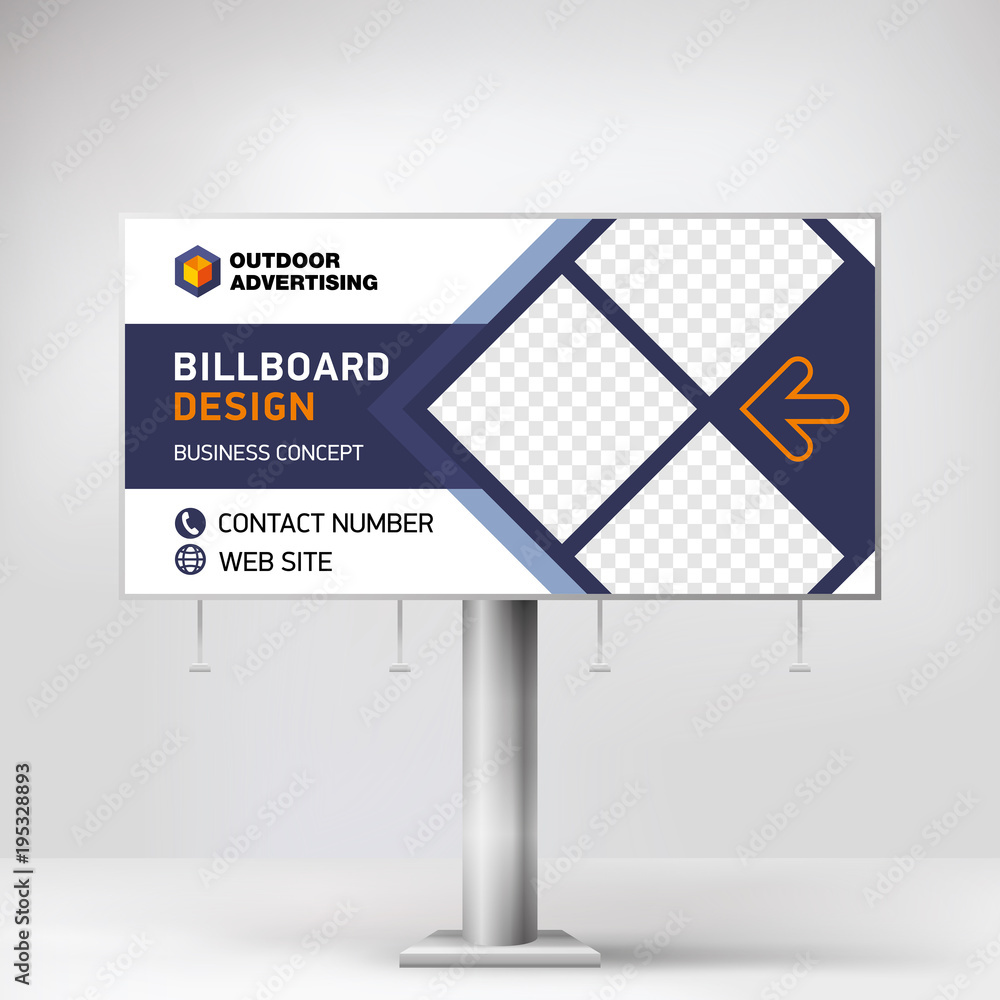 Billboard design, banner layout for outdoor advertising, template for ...