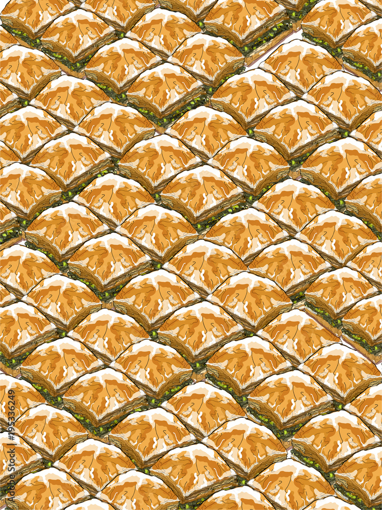 cartoon baklava illustration background Stock Illustration | Adobe Stock