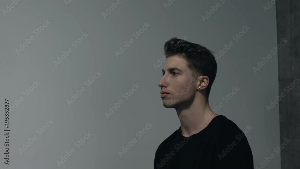 Male Actor Facial Expressions in Studio: Crying and Sadness Stock Video ...