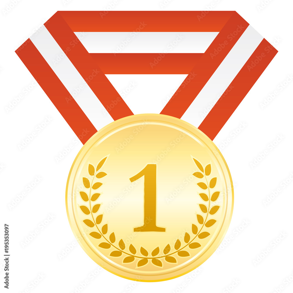 Gold medal for the winner. 1st place. Award ceremony Vector sport icon ...